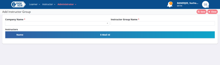 Add Instructor Group Field Descriptions