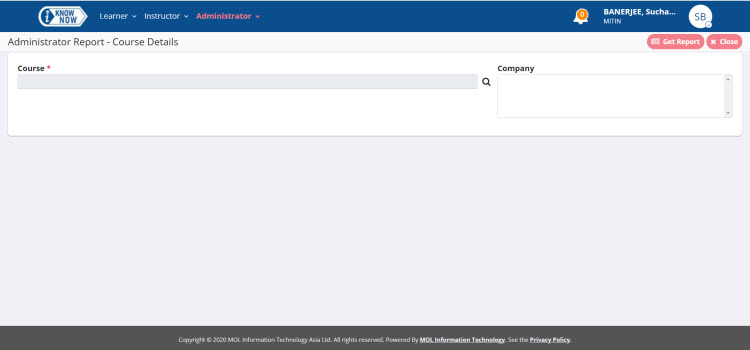 Course Details Report - Field Descriptions