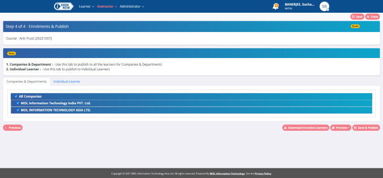 Publish Non-Certificate Courses